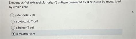Exogenous Of Extracellular Origin ﻿antigen
