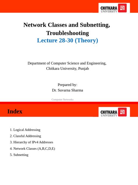 Lecture 28 30 Network Classes And Subnetting Troubleshooting Pdf Ip Address Internet