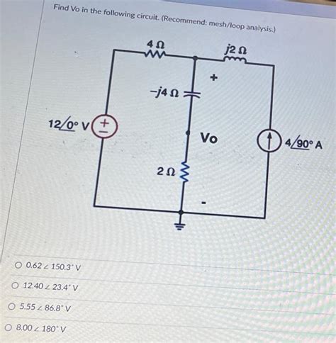 Solved Find Vo In The Following Circuit Recommend