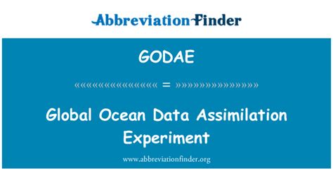 Godae は 全球海洋データ同化実験 Global Ocean Data Assimilation Experiment を表します