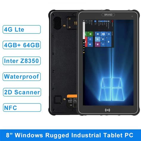 8 Inch Super Thin Windows Rugged Tablet Nfc Rfid Reader 2d Barcode Scanner Ip67 Industry Tablet