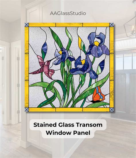Hummingbird Stained Glass Transom Windows