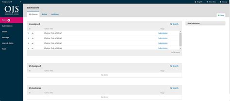 Submissions Open Journal Systems