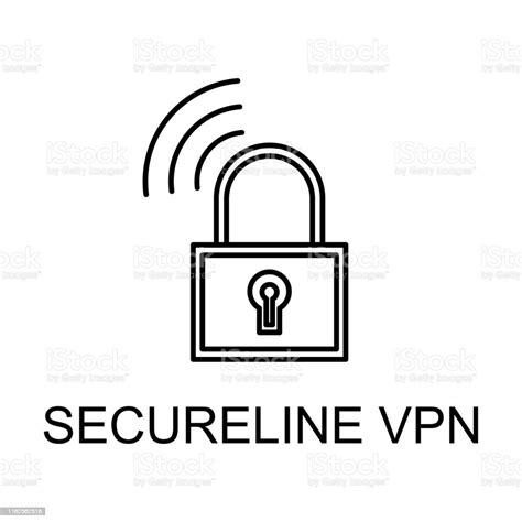 secure line vpn outline icon element of data protection icon with name for mobile concept and