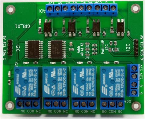 Модуль Mcp23008 4 реле и 4 Di I2c купить в Украине для Arduino