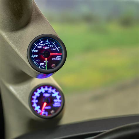Glowshift Tinted 7 Color Series Dual Needle Air Pressure Gauge