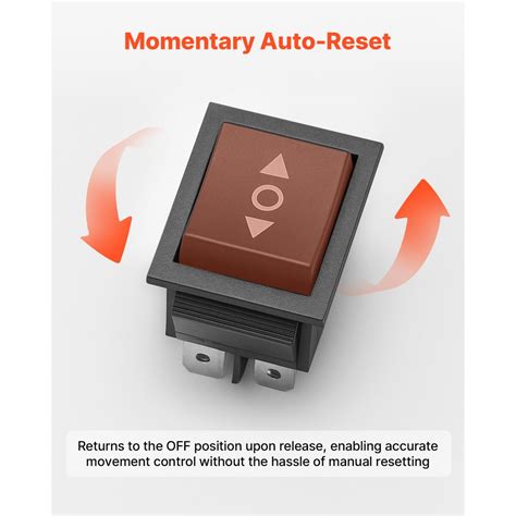 Vevor Rocker Switch 6 Pin Dpdt Momentary 20a 3 Position
