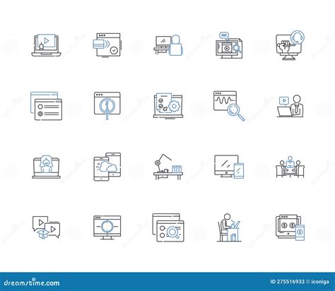 Sales Prospecting Line Icons Collection Lead Generation Prospecting Cold Calling Nerking