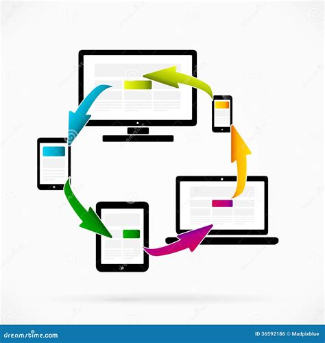 Device Synchronization Stock Vector Illustration Of Connect 36592186
