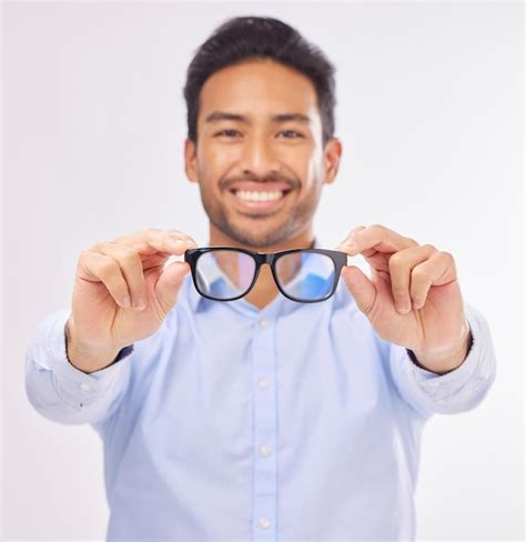 Premium Photo Glasses Happy Man Portrait And Studio With A