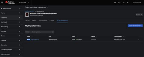 Red Hat Openshift Installation Of Advanced Cluster Management For