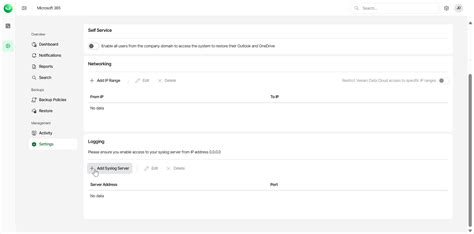Adding Syslog Server Veeam Data Cloud User Guide