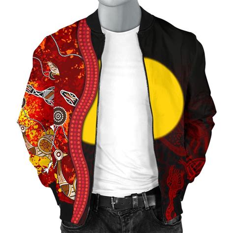 Aboriginal Bomber Jacket Red Indigenous Flag To The Closet