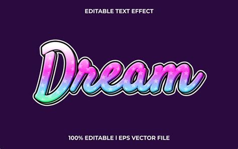 Premium Vector Vector Dream Editable Font Typography Template Text Effect Lettering Vector