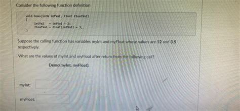 Solved Given The Following Function Prototype Void Fixint