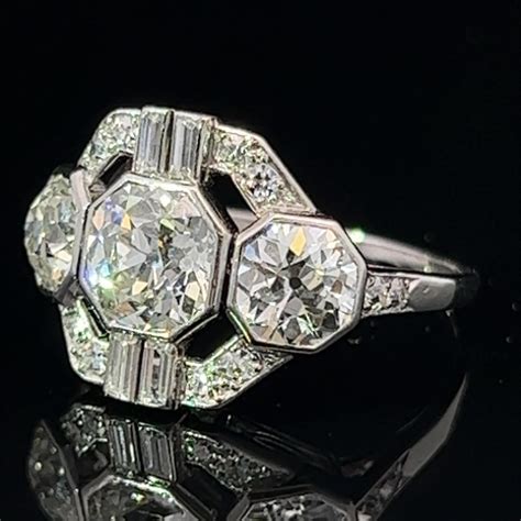 Art Deco Geometric Diamond Ring Circa 1920s For Sale At 1stdibs