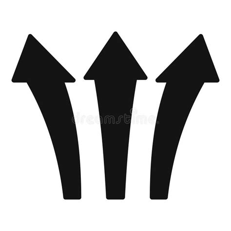 Three Black Arrows Pointing Upwards On White Background Stock Vector Illustration Of Isolated