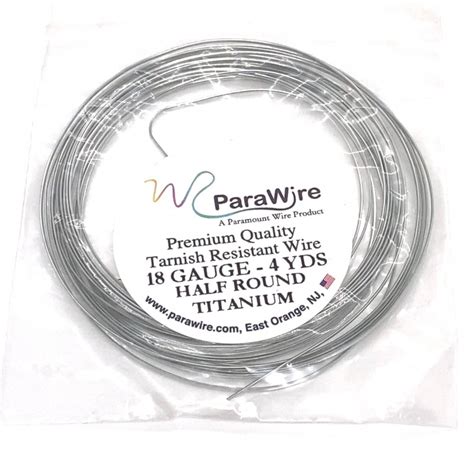 Parawire 18ga Half Round Titanium Finished And Silver Plated Copper