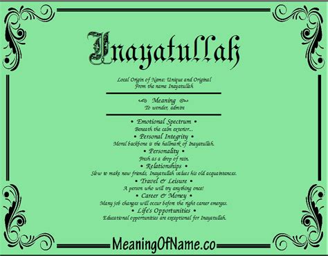 Inayatullah Meaning Of Name