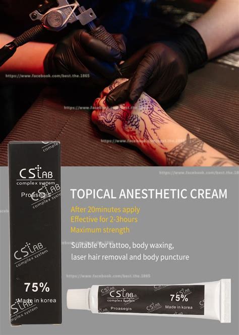 Laser Tattoo Removal Numbing Anesthetic Cream 10g Cslab 75