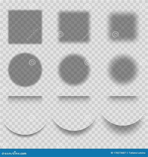 Sombras Definidas Isoladas Em Fundo Transparente Definir A