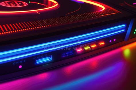 Glowing Neon Retrofuturstic Abstract Device Interface Generative Ai Stock Illustration