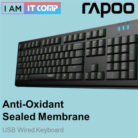 Rapoo Nk1800 Wired Usb Keyboard Spill Resistant Laser Carved Keycap Membrane Led Lights