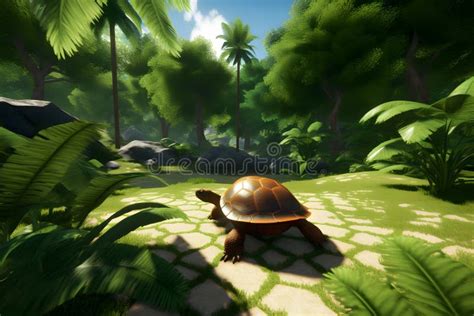 the land turtle in its natural environment neural network ai generated