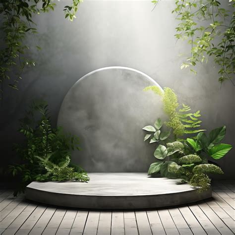 Premium Photo Concrete Product Display Platform Generative Ai