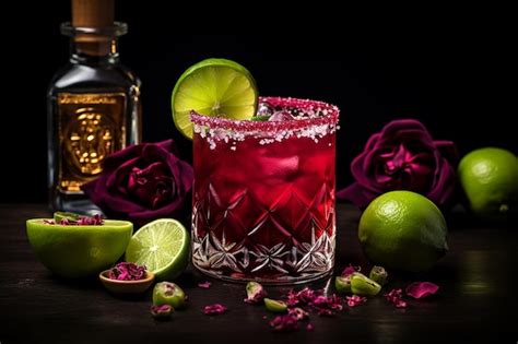 Ruby Red Margarita Radiance Premium Ai Generated Image
