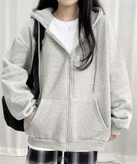 루엔 기모 후드집업 ️오버핏 ️도톰기모 기모후드집업 학생후드집업 회색후드집업 교복후드집업 기모 오버핏 학생 겨울 집업 아우터 오버핏후드집업 에이블리