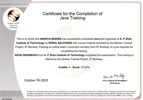ananya mishra on linkedin javaprogramming iitspokentutorial certificatecompletion codingjourney