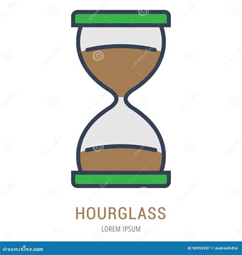 Vector Simple Logo Template Hourglass Stock Illustration Illustration Of Branding Line 90993387