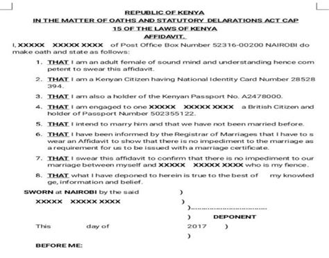 Affidavit Templates Kenya Rayness Analytica I Professional Services