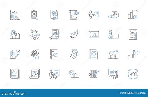 Data Science Line Icons Collection Prediction Analytics