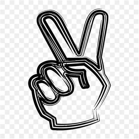 Peace Sign Clip Art Black And White
