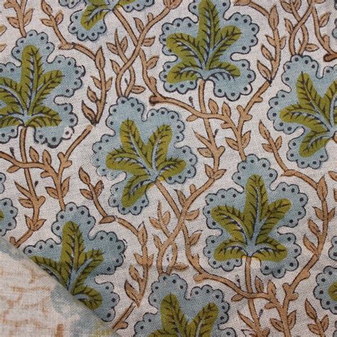 Block Print Blue Fabric Etsy