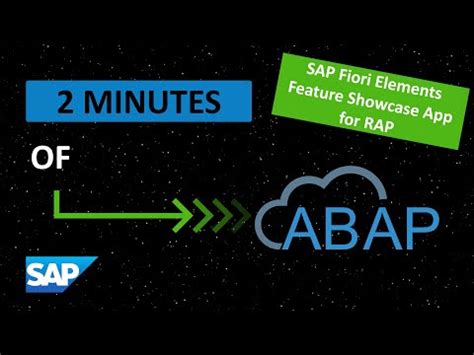 The Sap Fiori Elements Feature Showcase With Rap A Sap Community