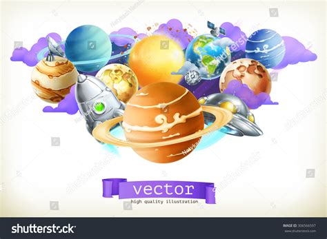 Universe Vector Illustration Isolated On White Stock Vector Royalty Free 306566597 Shutterstock