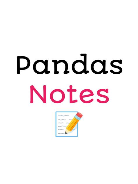 Pandas Notes Pdf