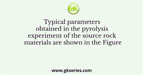 typical parameters obtained in the pyrolysis experiment of the source rock materials are shown