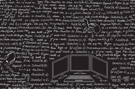 Beautiful Technical Seamless Pattern With Programming Code Plots And