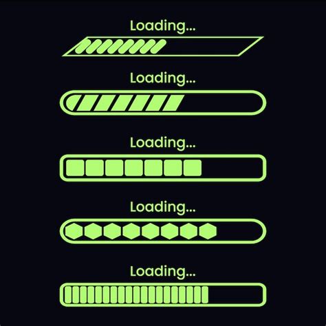 로딩 바 진행 아이콘 검은색 배경의 로딩 신호 터 일러스트레이션 프리미엄 벡터