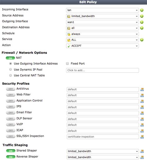 Fortigate Limiting Bandwidth With Traffic Shaping Networking