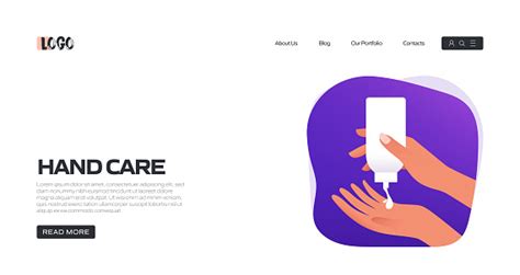 플랫 만화 스타일의 핸드 케어 컨셉 다채로운 벡터 일러스트레이션 미용 바디 케어 및 화장품 관련 현대 벡터 일러스트 사이트 방문