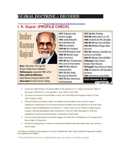 Gujral Doctrine Pdf Indian National Congress Mahatma Gandhi