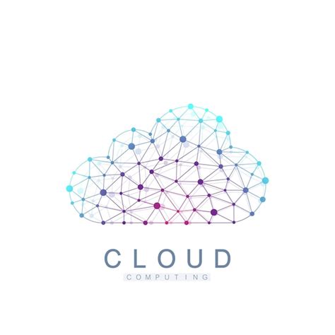 Premium Vector Cloud Computing Logo Concept Database Storage Services Web Technology Banner