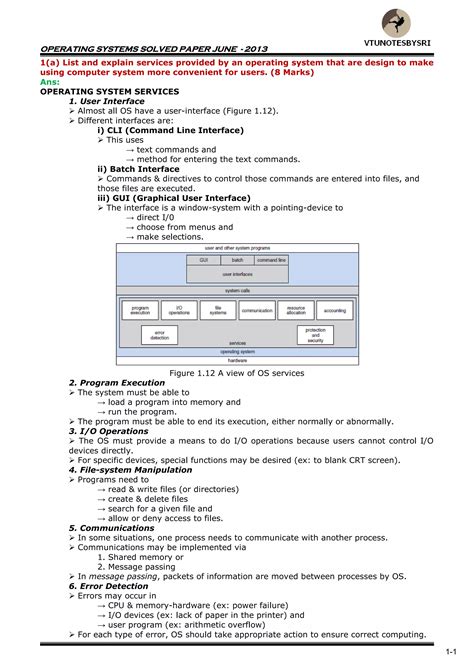Vtu 5th Sem Cse Operating Systems Solved Papers Pdf