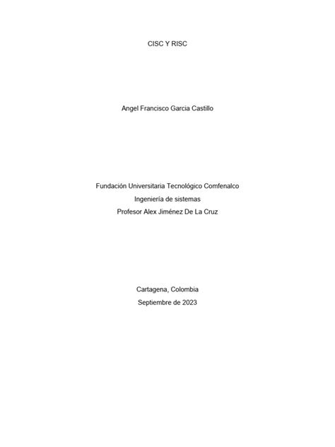 Arquitecturas Risc Y Cisc Pdf Unidad Central De Procesamiento Programación