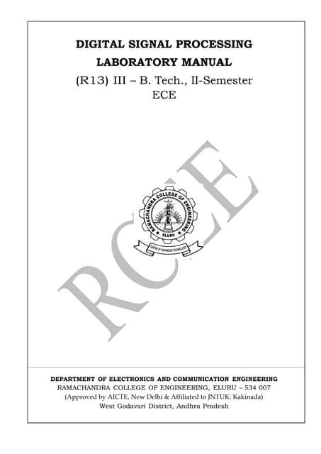 Dsp Lab Manual 15 11 2016 Pdf Computer Software And Applications Computing